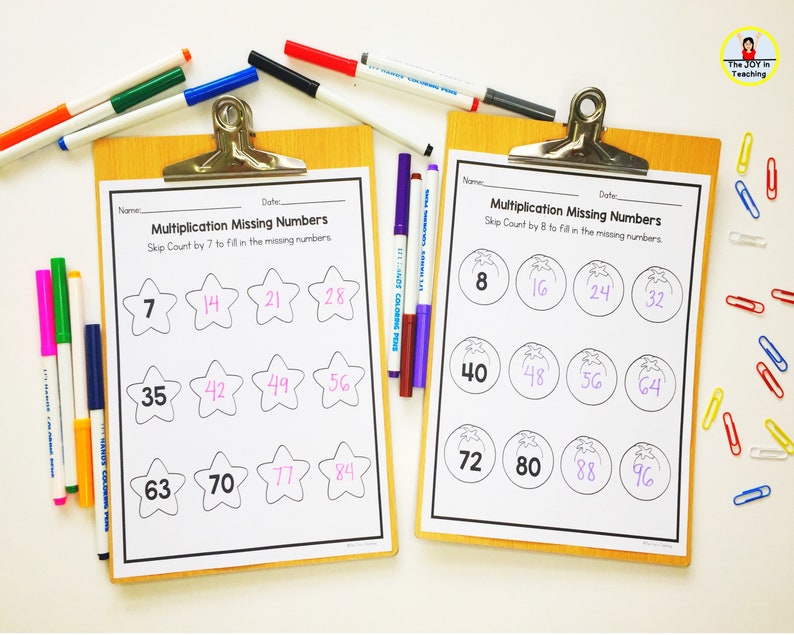 Multiplication Skip Count Missing Numbers Activity - Etsy
