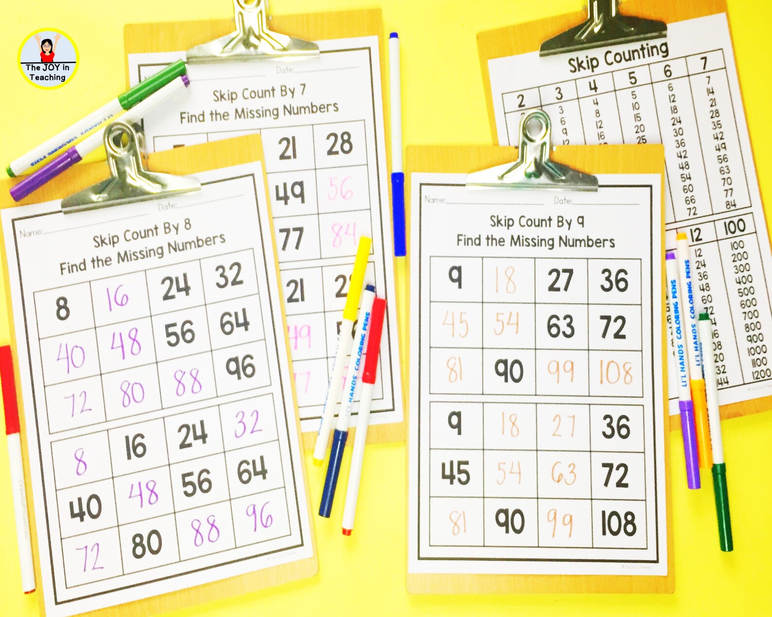 Skip Counting Missing Numbers Worksheet - Etsy