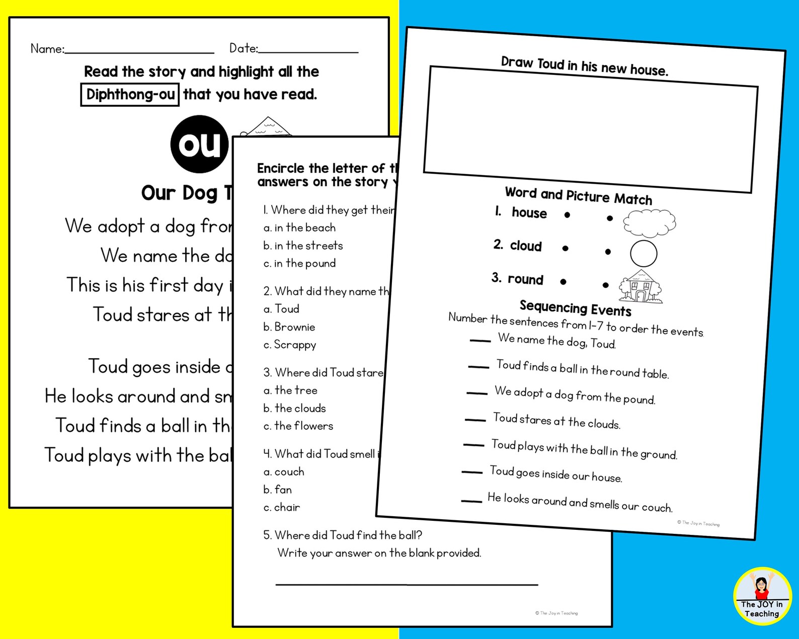 Diphthong Reading Comprehension Passage - Etsy