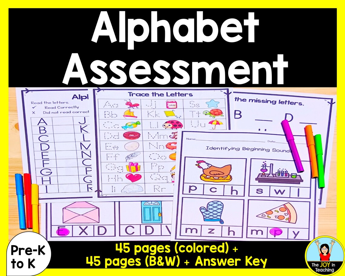 Alphabet Assessment Worksheet - Etsy