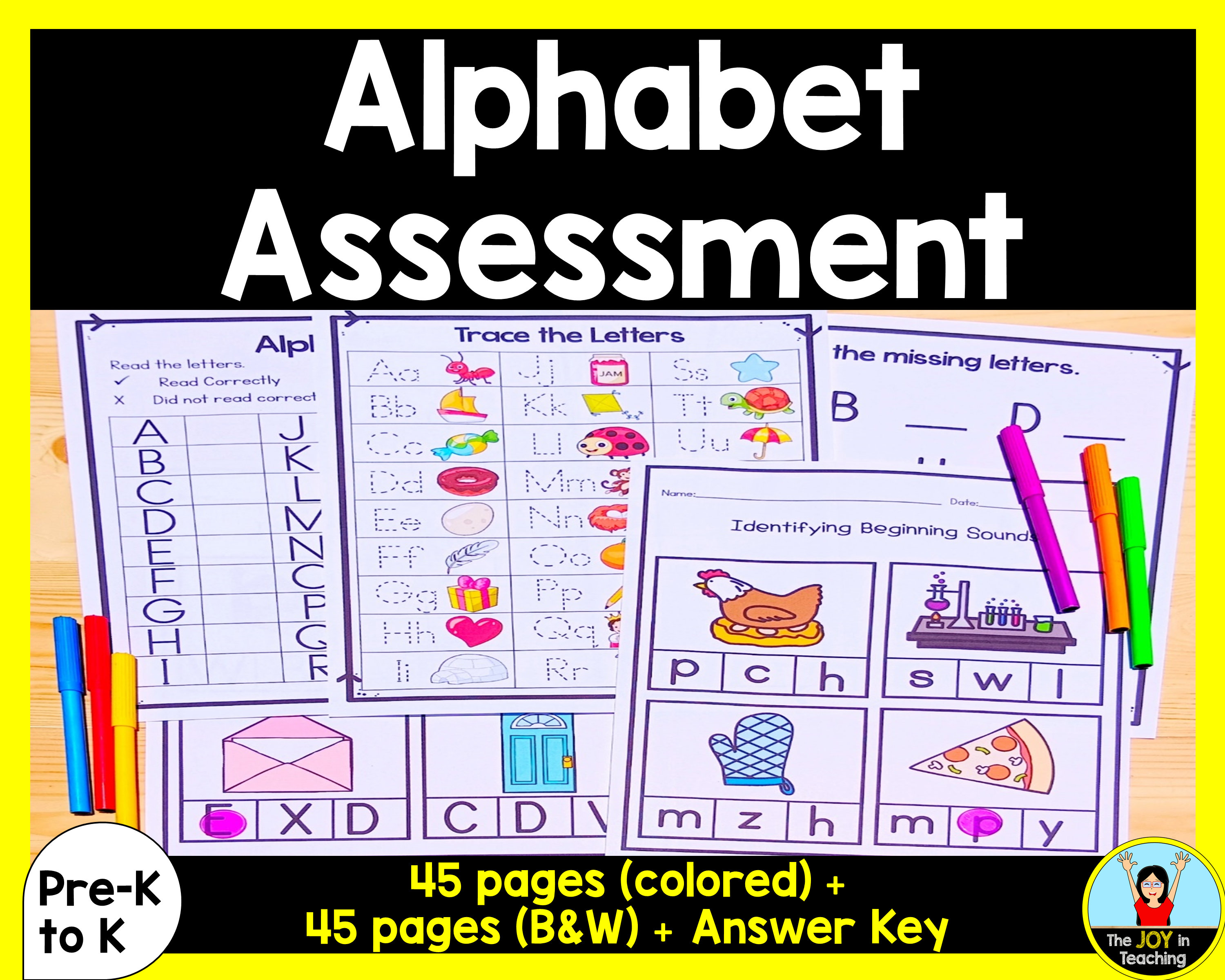 Alphabet Assessment Worksheet - Etsy