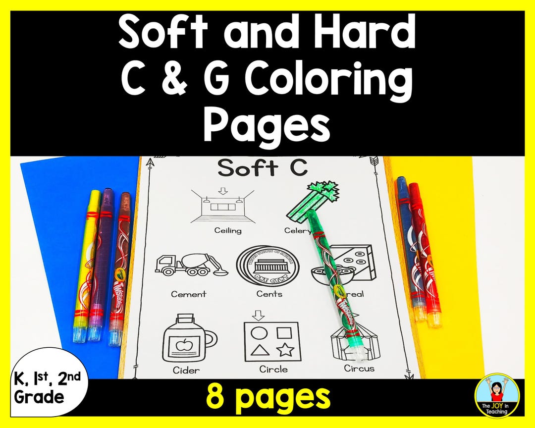 Hard and Soft C & G Coloring Pages - Etsy