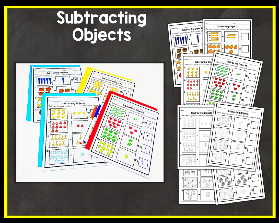 Subtraction Numbers 1-10 Worksheet - Etsy