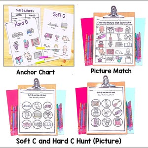 Soft and Hard G Worksheet - Etsy
