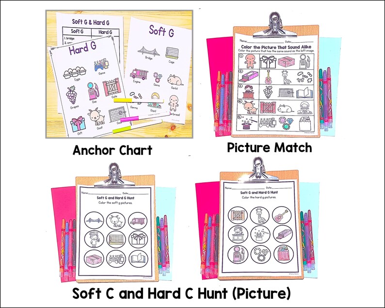 Soft and Hard G Worksheet - Etsy