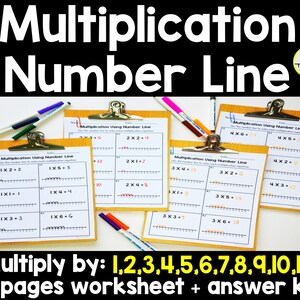 Multiplication Using Number Line Worksheet - Etsy