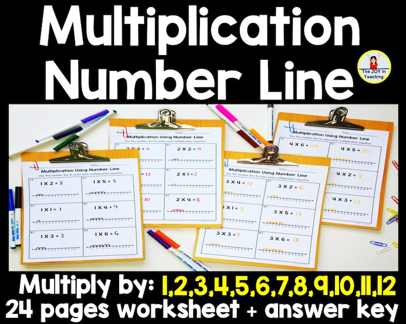 Multiplication Using Number Line Worksheet - Etsy