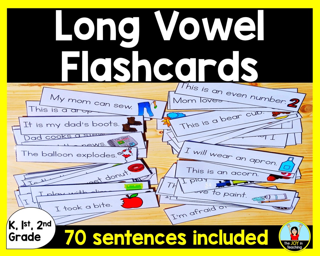 Long Vowel Sentence Flashcards - Etsy
