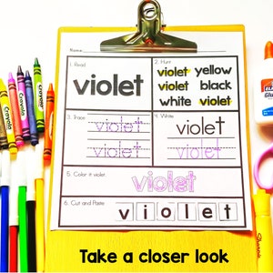 Color Sight Words Worksheet - Sight Words Fluency Printable - Etsy