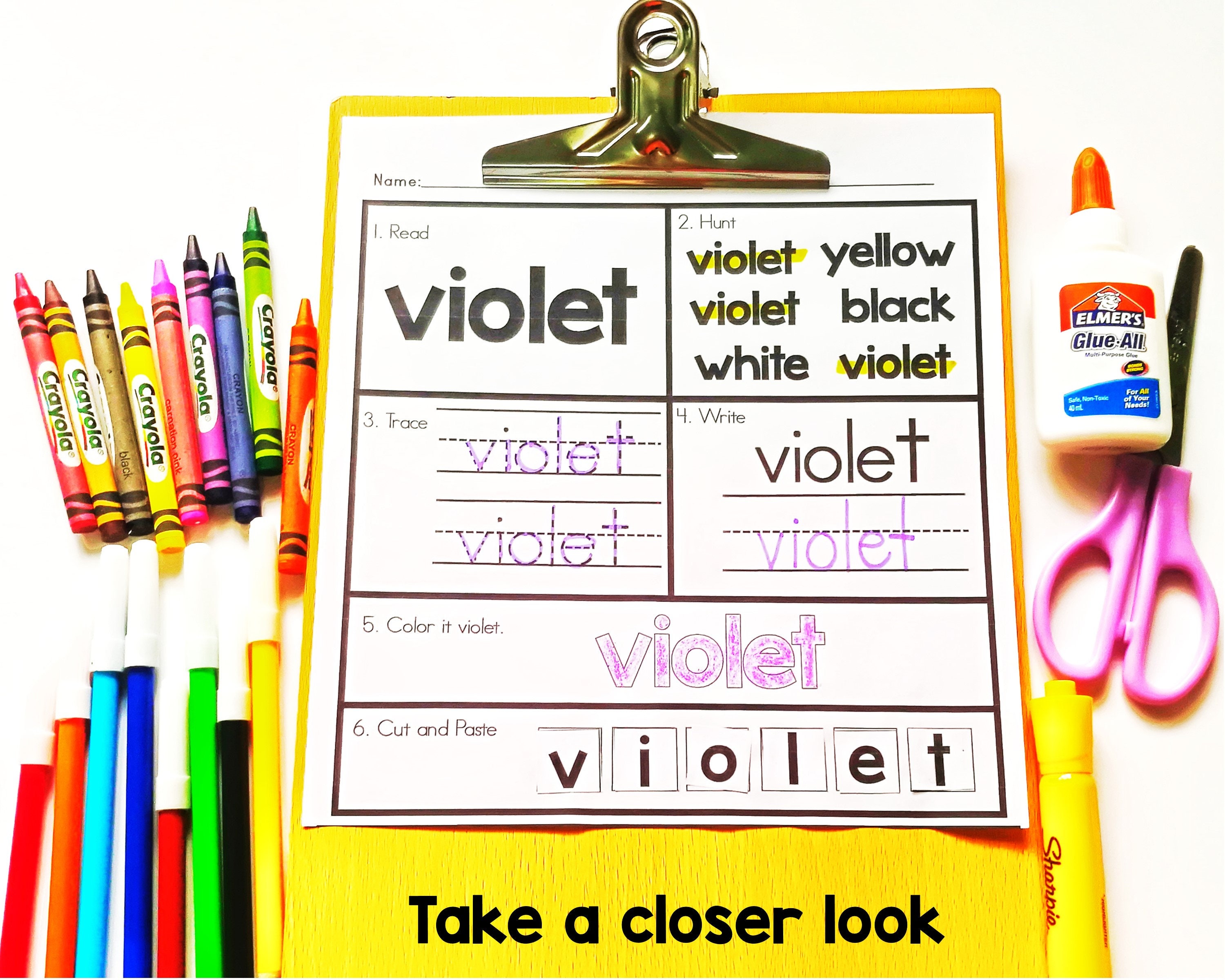 Color Sight Words Worksheet - Sight Words Fluency Printable - Etsy