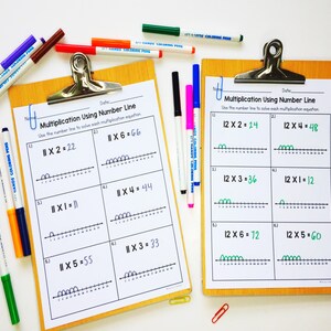 Multiplication Using Number Line Worksheet - Etsy