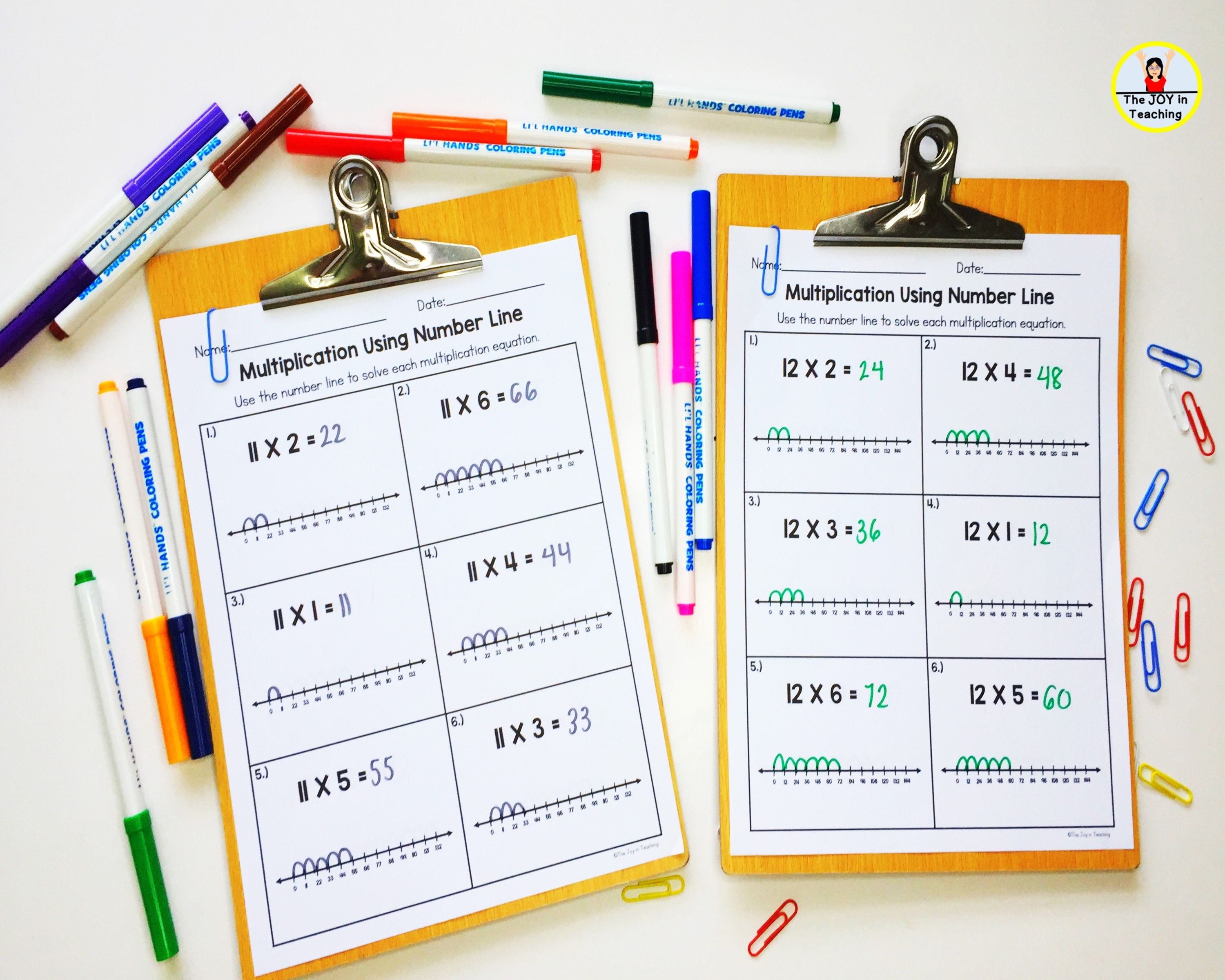Multiplication Using Number Line Worksheet - Etsy