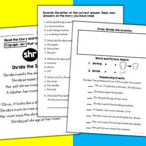 Trigraph Reading Comprehension Passage - Etsy