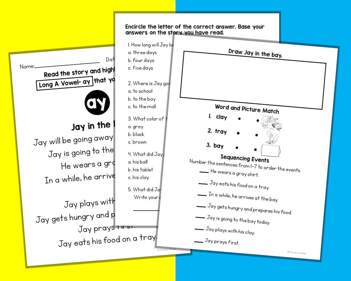 Long Vowel A Reading Comprehension Passage - Etsy