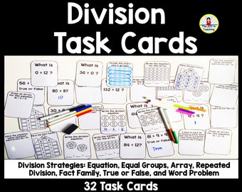 Division Task Cards - Etsy