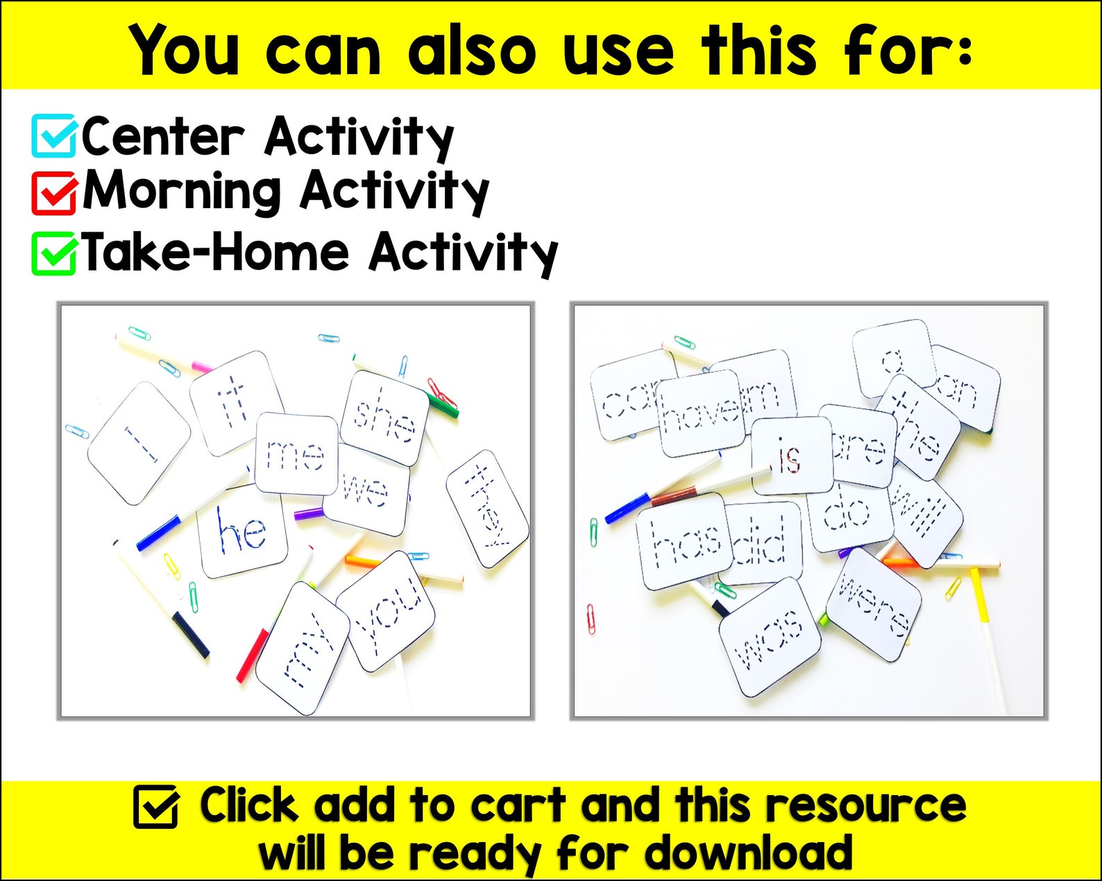 Tracing Sight Words Worksheet Literacy Center Activity - Etsy