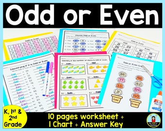Even & Odd Numbers, Even Steven Odd Todd, Hundred Chart, Math Folder ...