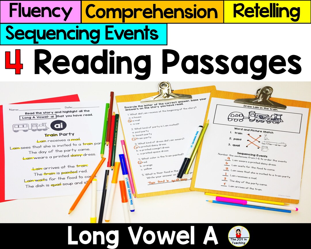 Long Vowel A Reading Comprehension Passage - Etsy