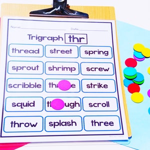 Trigraph Word Hunt Worksheet - Etsy
