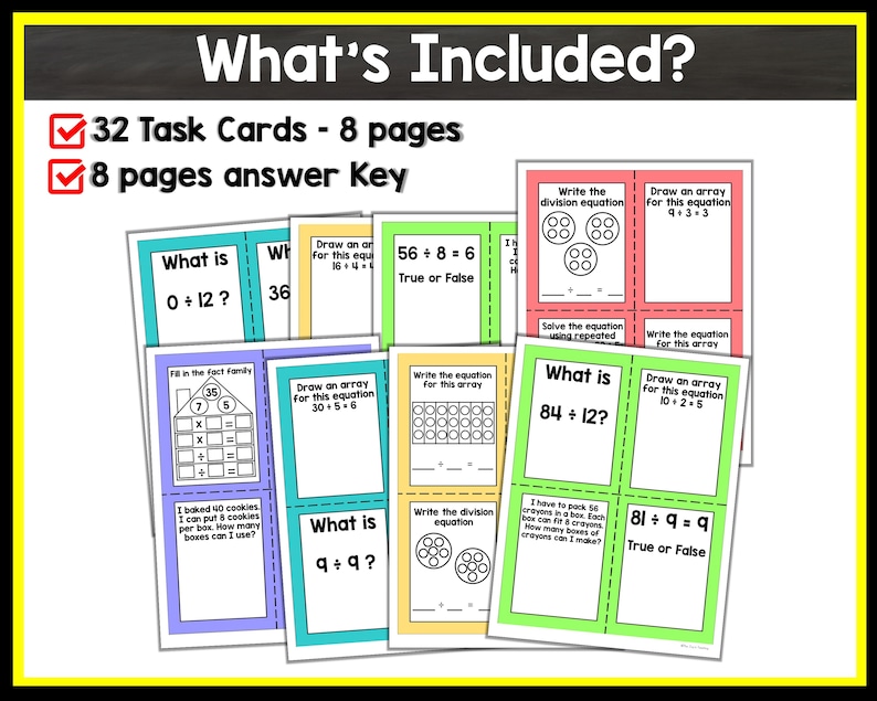 Division Task Cards - Etsy