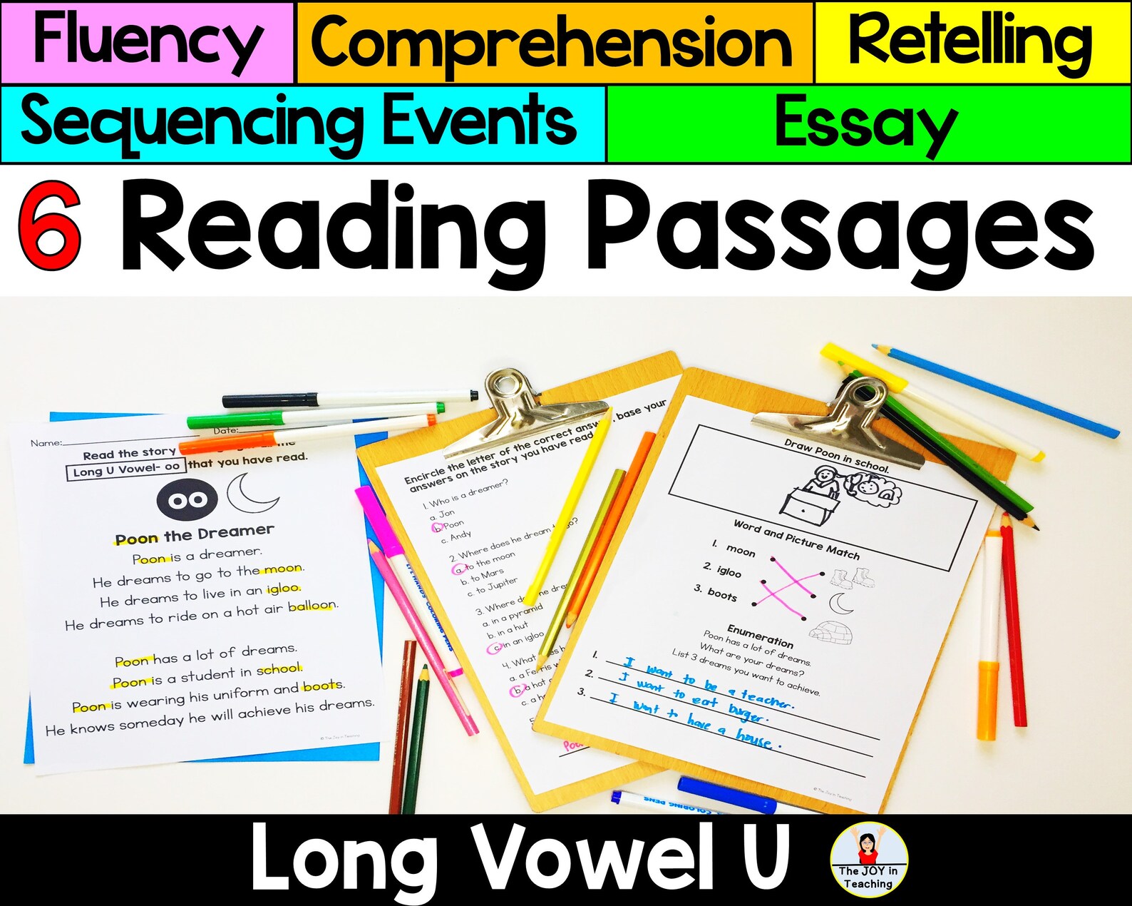 Long Vowel U Reading Comprehension Passage - Etsy