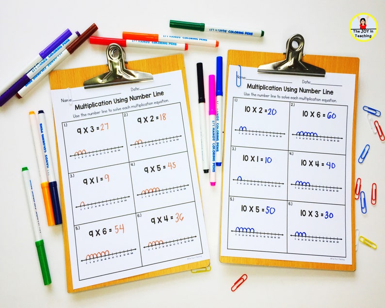 Multiplication Using Number Line Worksheet - Etsy
