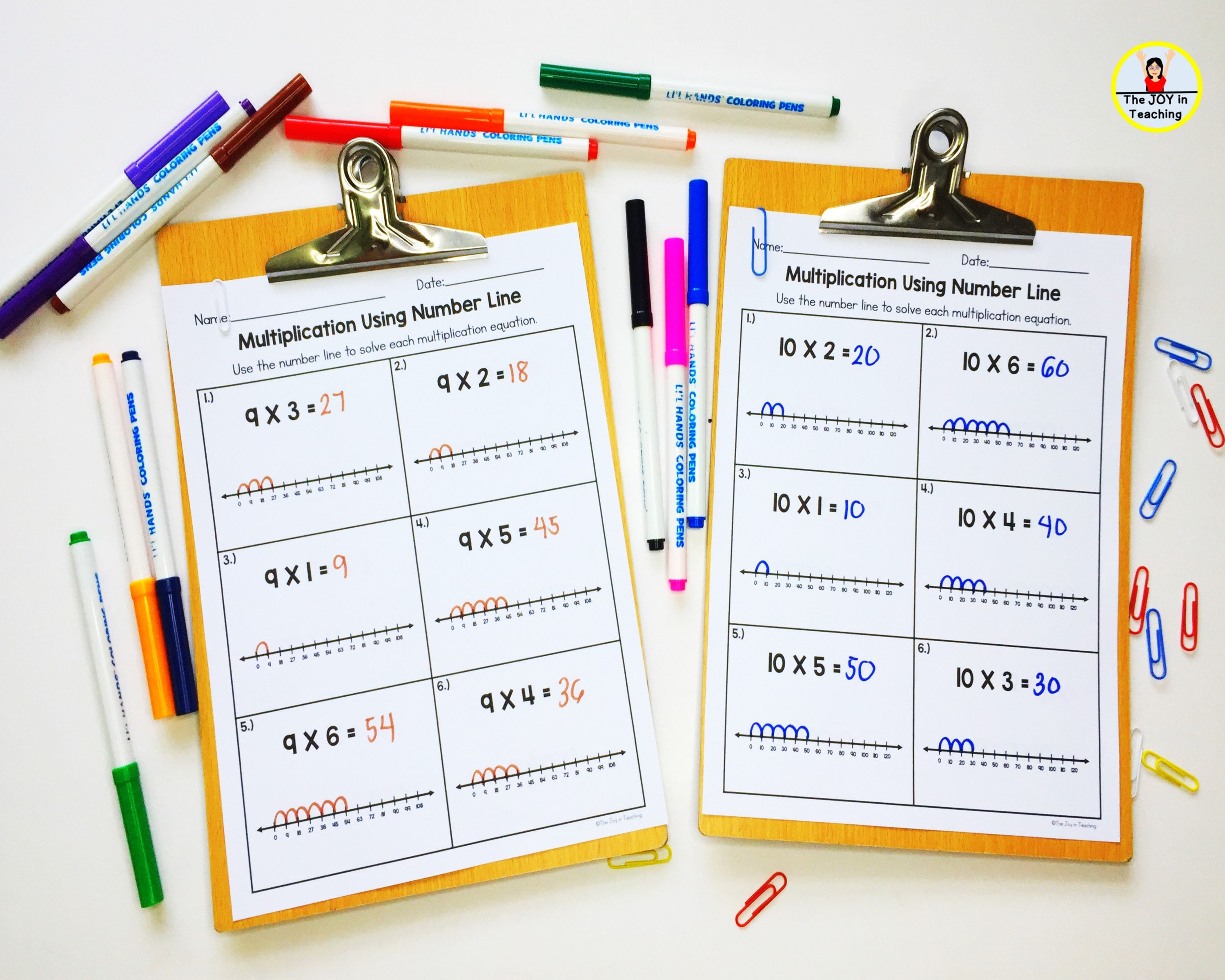 Multiplication Using Number Line Worksheet - Etsy