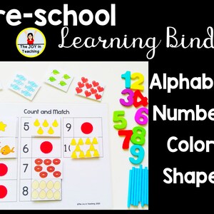 Preschool Learning Binder-toddler Learning Binder Printable - Etsy