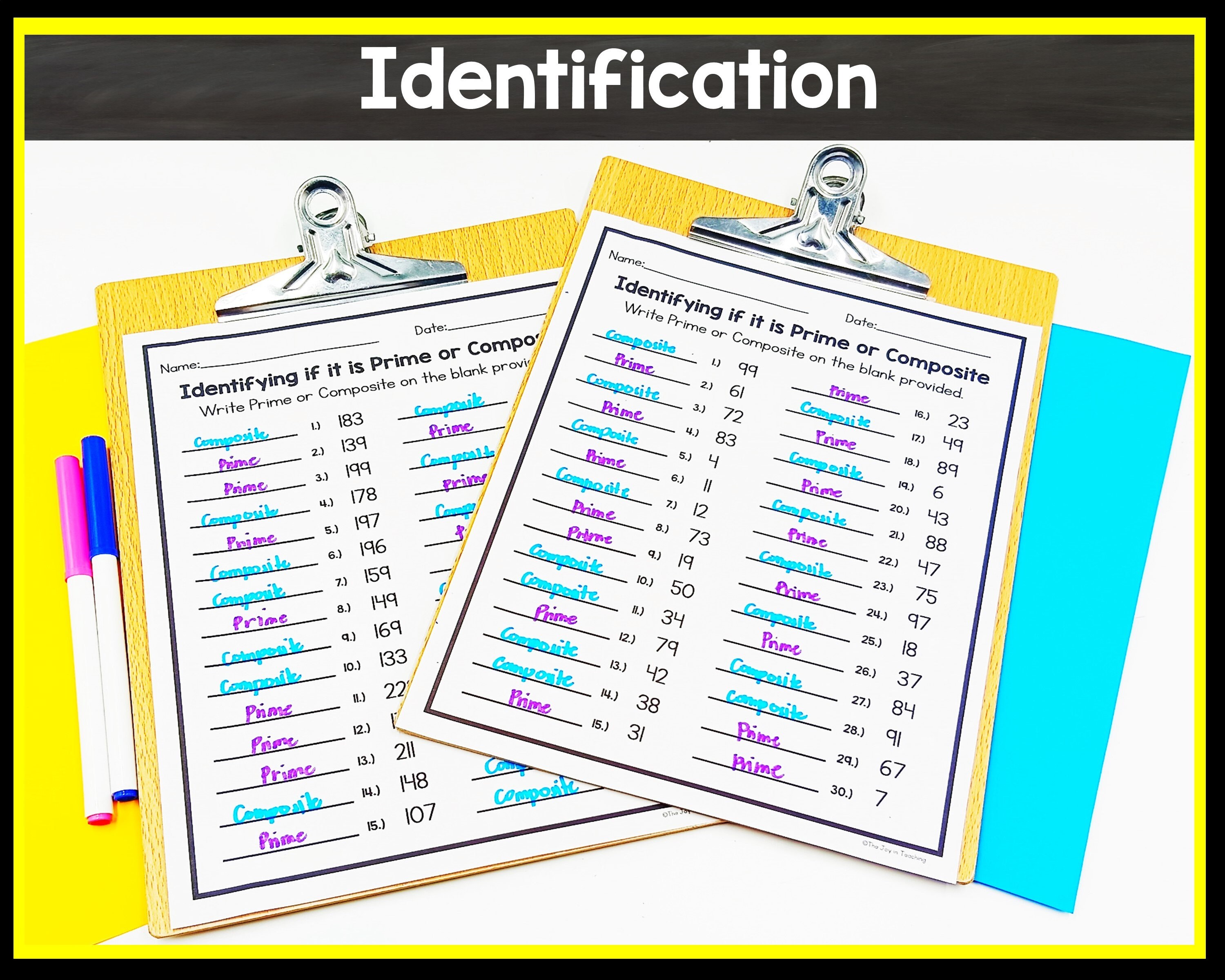 Prime and Composite Worksheet - Etsy