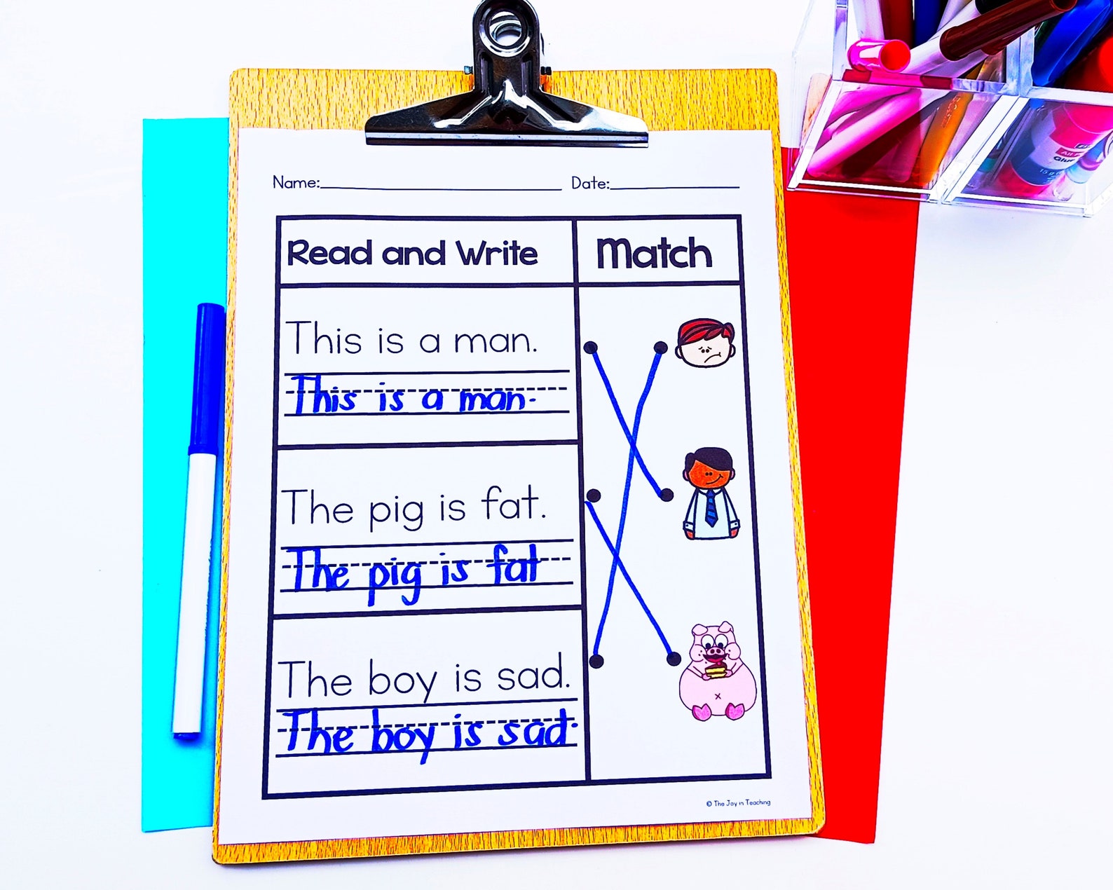 CVC Read, Write, and Match Worksheet - Etsy