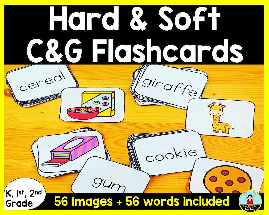 Hard and Soft C and G Word and Picture Flashcards - Etsy