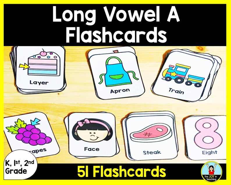 Long Vowel A Flashcard - Etsy
