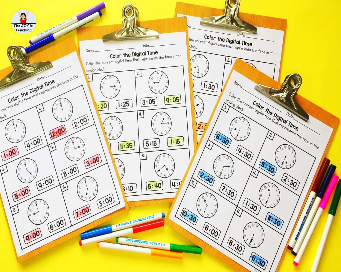 Telling Time Worksheet - Etsy