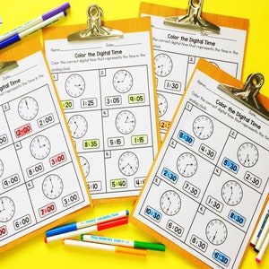 Telling Time Worksheet - Etsy