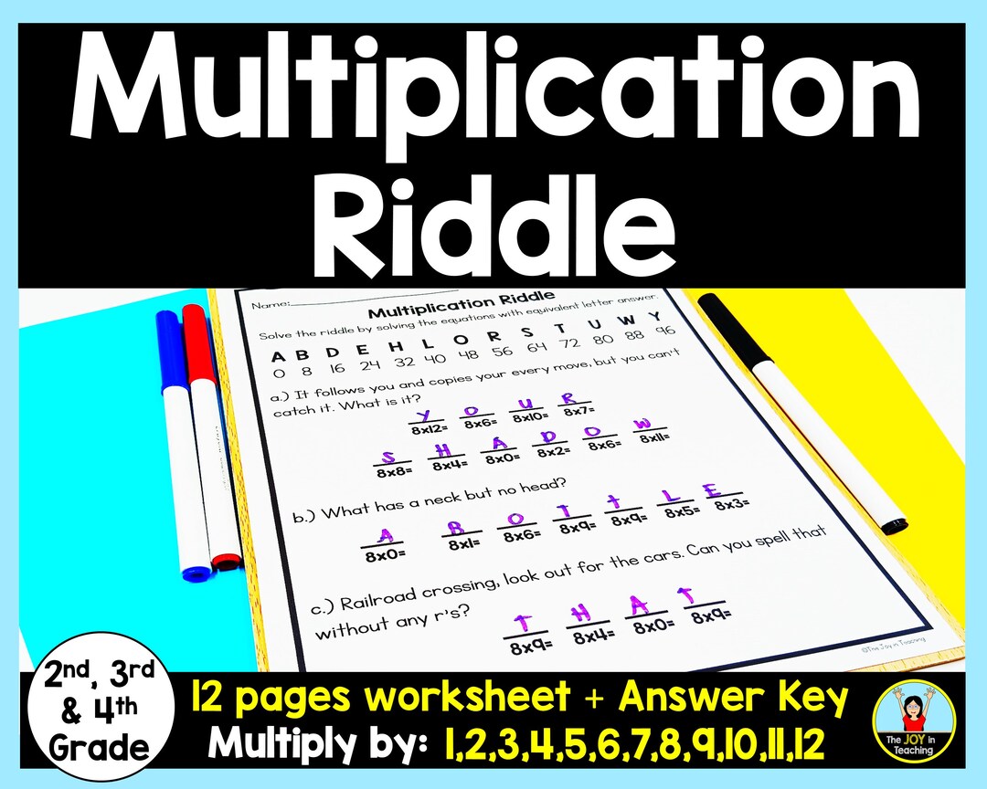 Multiplication 1-12 Riddle Worksheet - Etsy