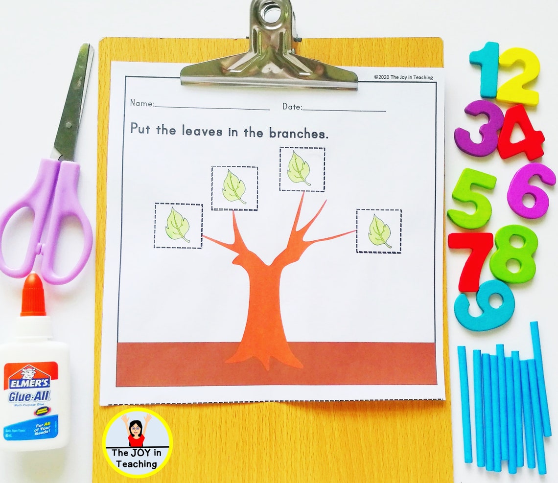 Numbers 1-10 Cut and Paste-number Counting Printable - Etsy