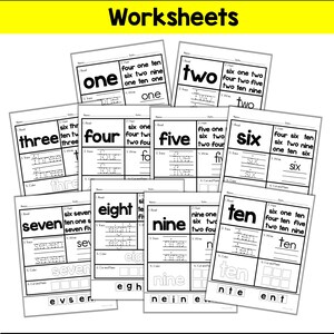 Number Words 1-10 Worksheet: Sight Words Fluency (PDF) - Etsy