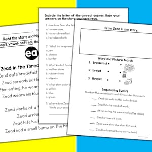 Long Vowel E Reading Comprehension Passage - Etsy