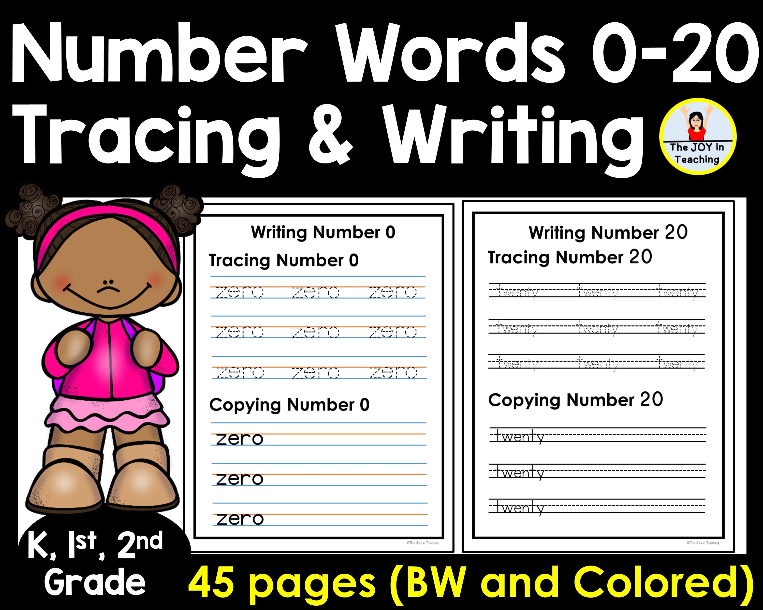 Number Words 0-20 Worksheet - Etsy
