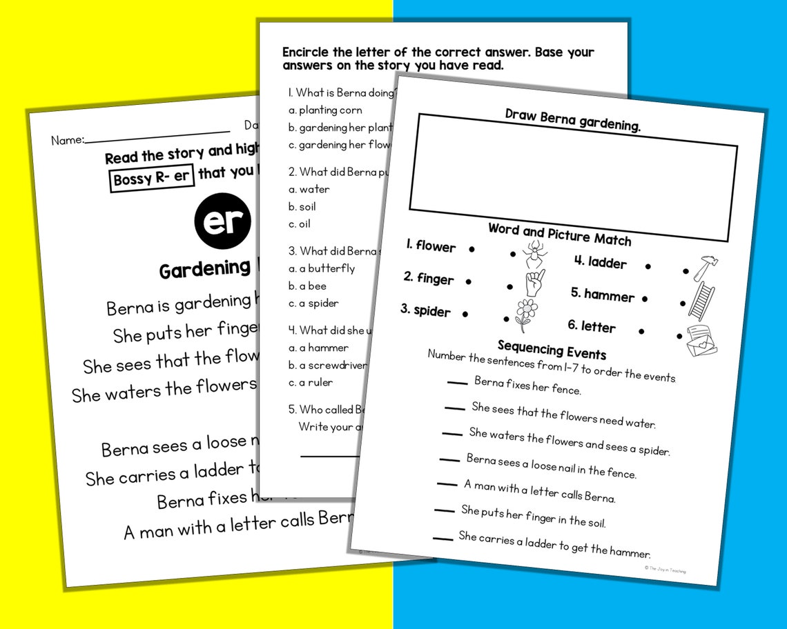 R-controlled Vowel Reading Comprehension Passage - Etsy
