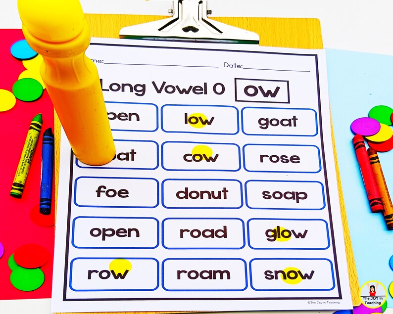 Long Vowel O Worksheet - Etsy