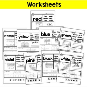 Color Sight Words Worksheet - Sight Words Fluency Printable - Etsy