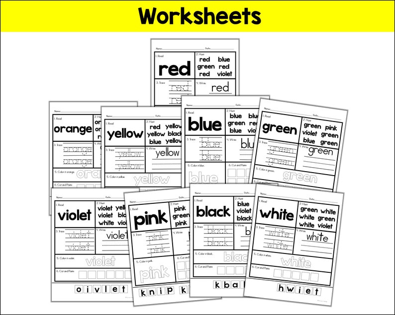 Color Sight Words Worksheet - Sight Words Fluency Printable - Etsy