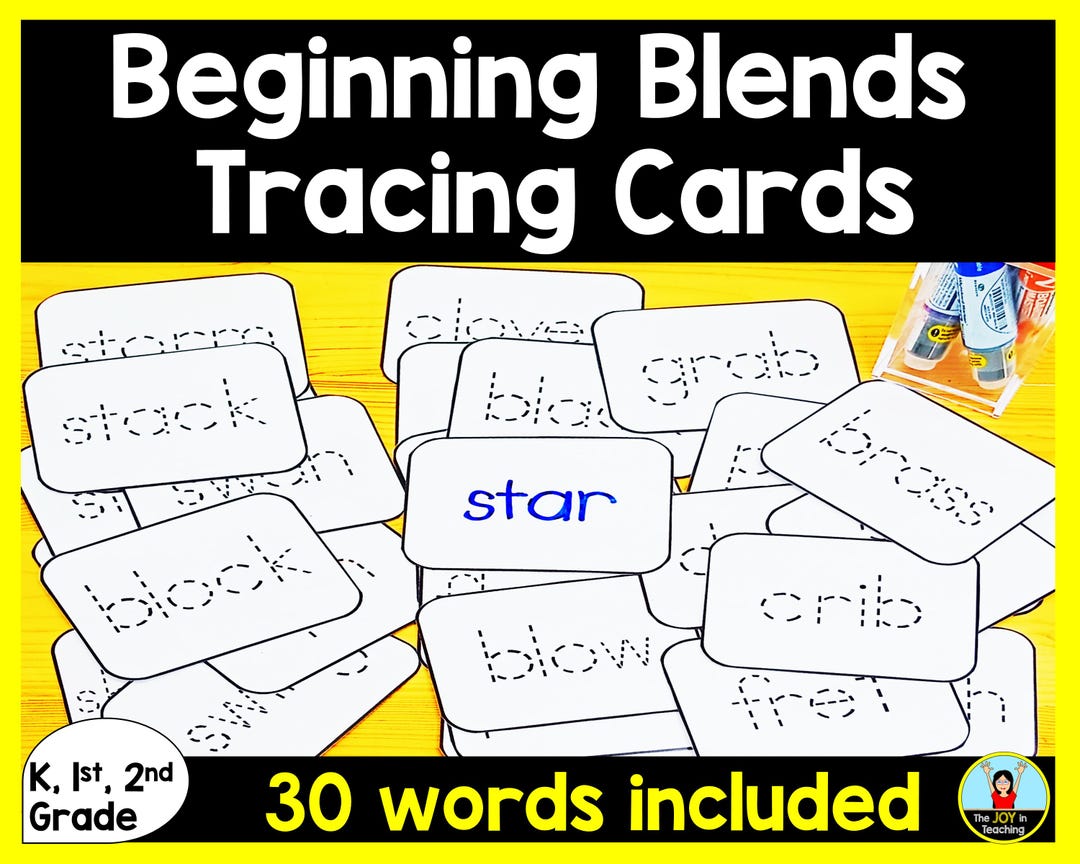 Beginning Blends Tracing Flashcards - Etsy