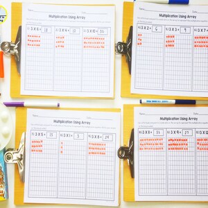 Multiplication Using Array Worksheet - Etsy