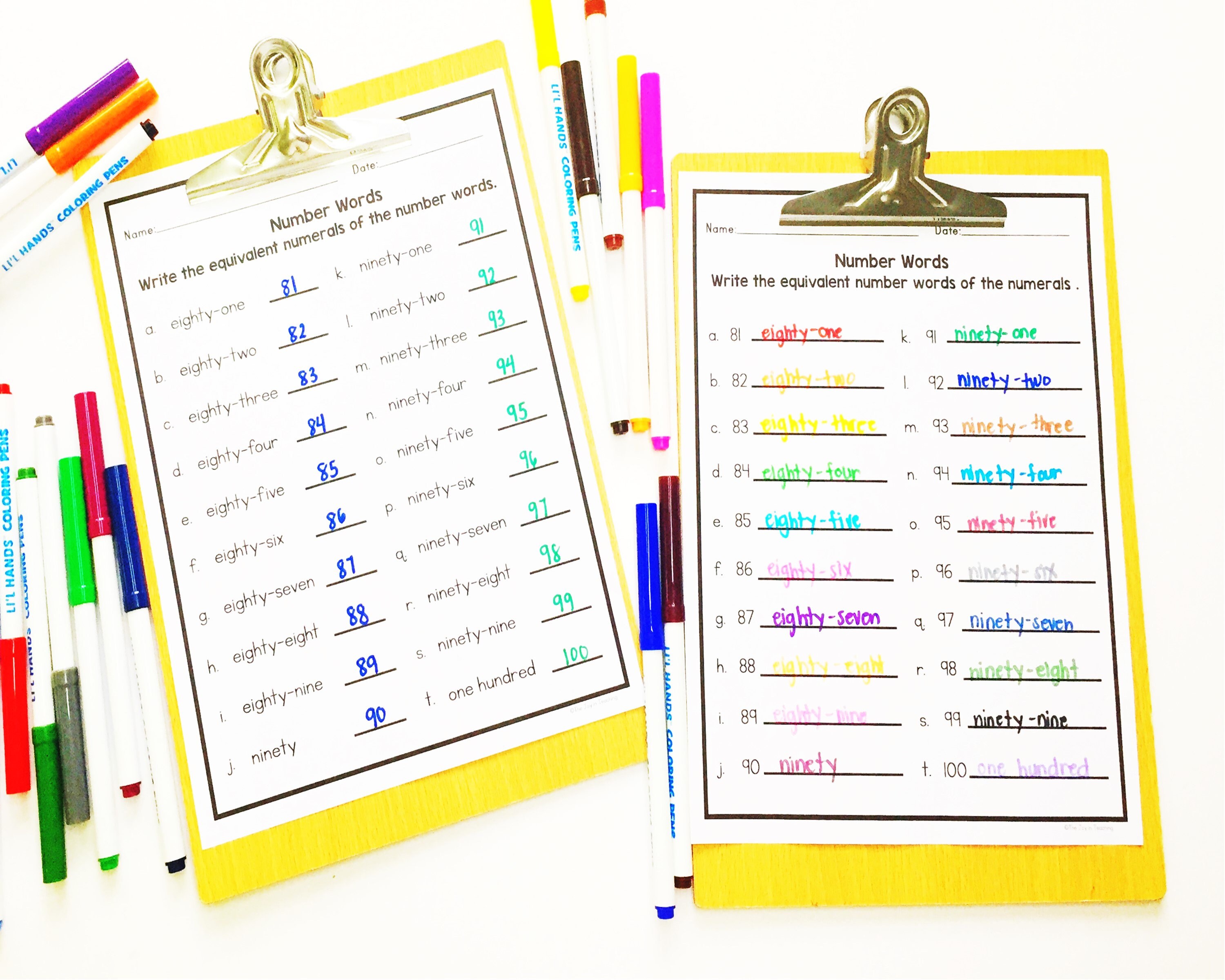 Number Words Numbers 1-120 Worksheet - Etsy