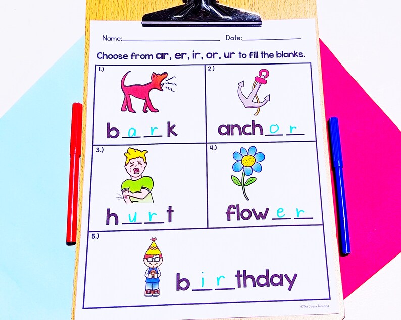 R-controlled Vowel Worksheet Bossy R Worksheet - Etsy