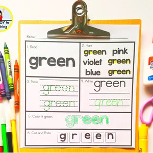 Color Sight Words Worksheet-sight Words Fluency Printable - Etsy