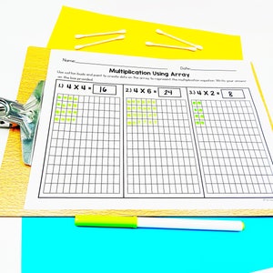 Multiplication Using Array Worksheet - Etsy
