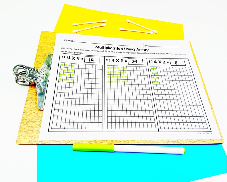 Multiplication Using Array Worksheet - Etsy